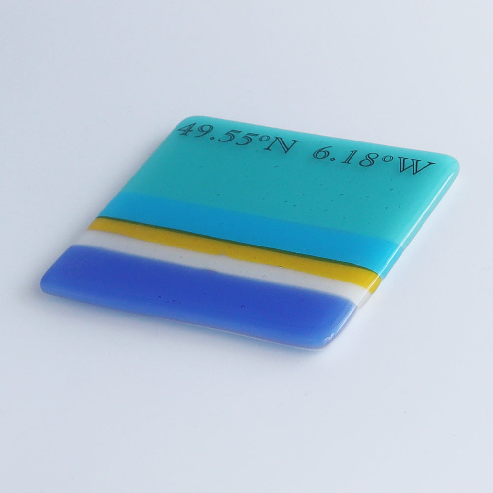 Coaster, 49 Degrees (Turquoise), Oriel Hicks – Tamarisk Scilly
