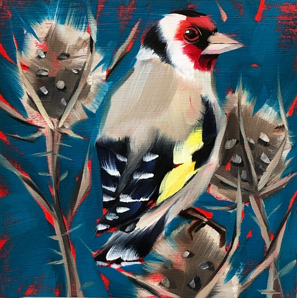 Goldfinch and Teasel, Tracey Elphick – Tamarisk Scilly