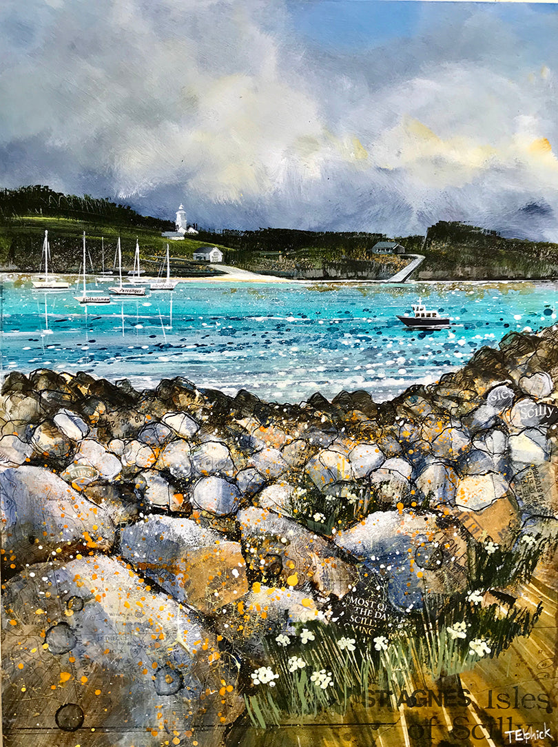 To The Lighthouse, Tracey Elphick, Limited Edition Print – Tamarisk Scilly